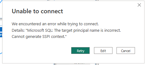 the target principal name is incorrect when trying... - Microsoft ...