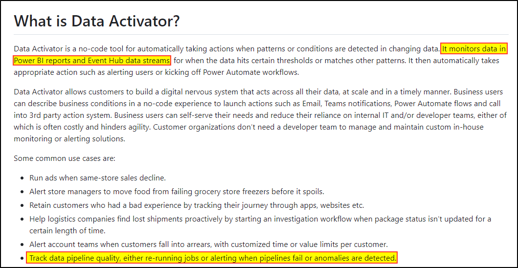 Extending Data Activator - Microsoft Fabric Community