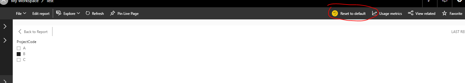 Reset to default disabled with full screen - Microsoft Fabric Community