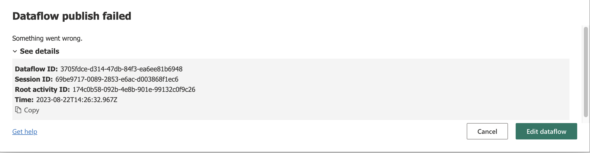 Data Flow Gen 2 Publish fail - Microsoft Fabric Community