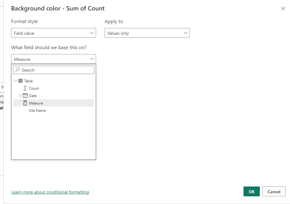 Solved Conditional Formatting Using Dax Microsoft Fabric Community