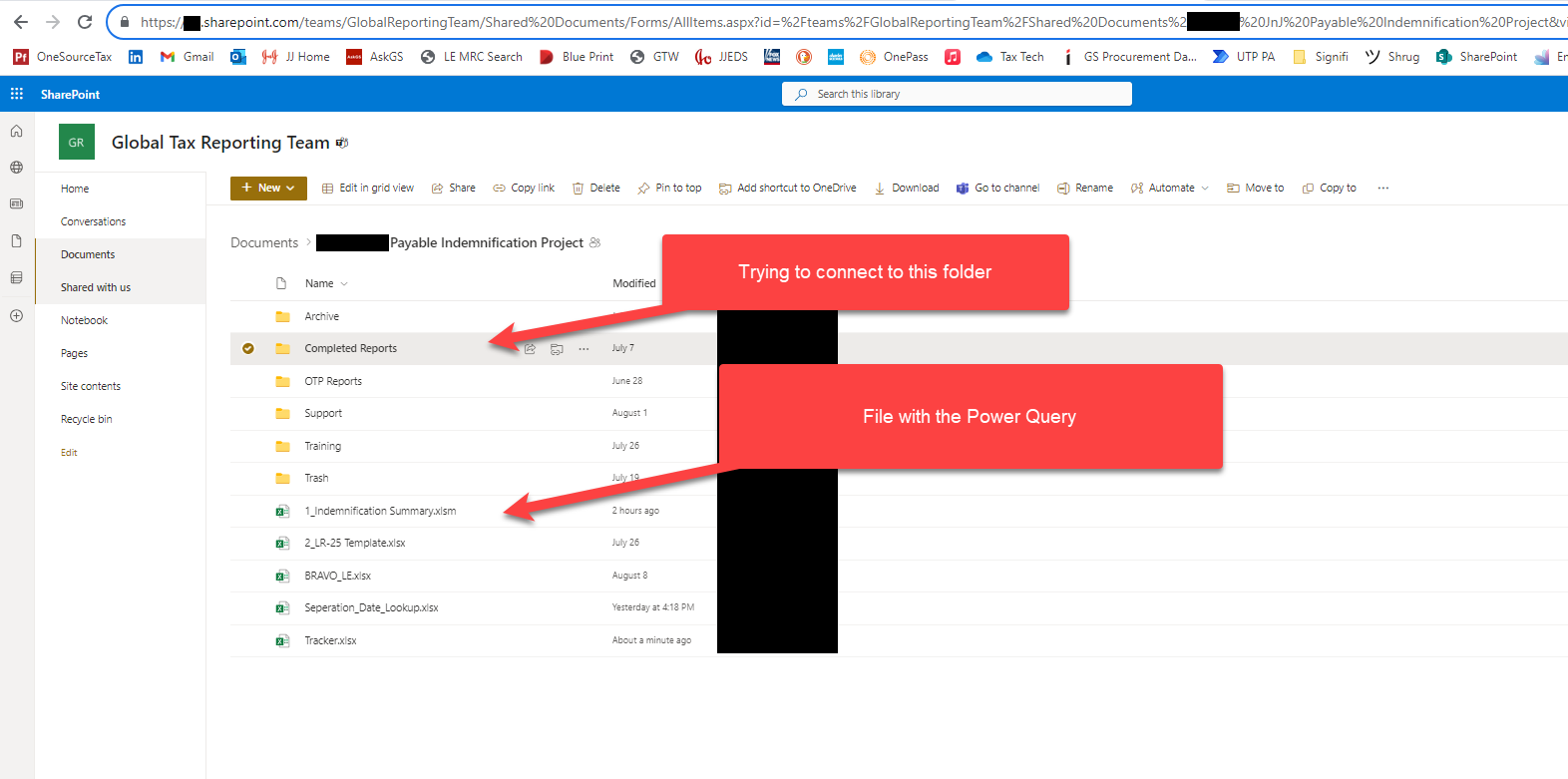 Help Connecting Power Query to a Sharepoint folder... - Microsoft ...