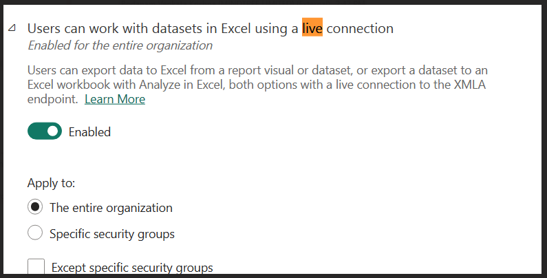 Solved: Live Connect In Power BI Service Isn't Available - Microsoft ...