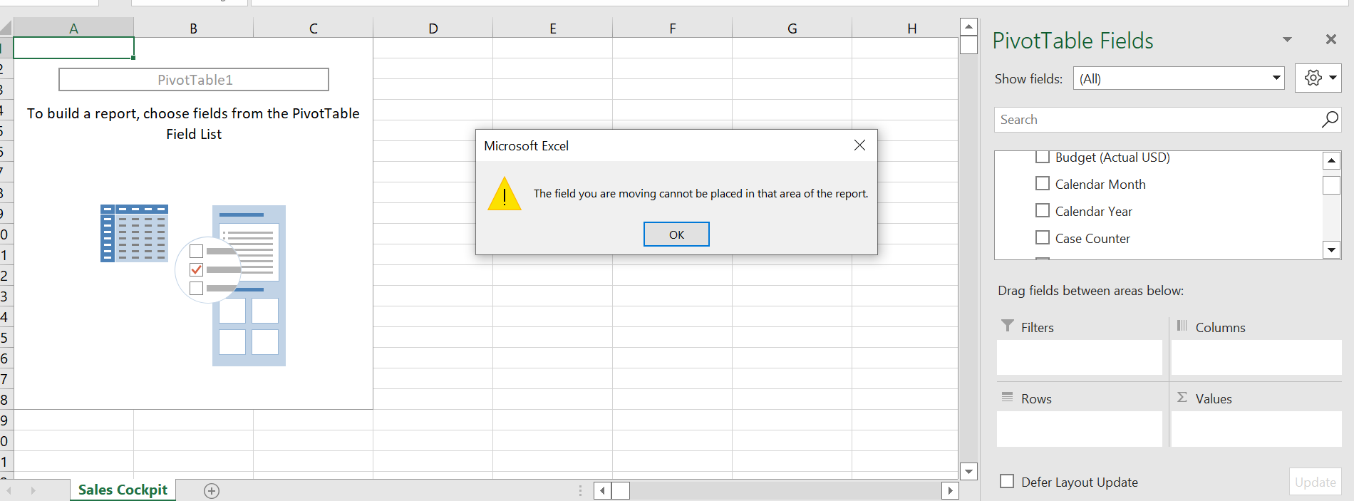 Analyze in Excel not taking values - Microsoft Fabric Community
