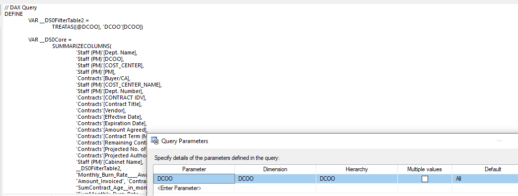 Re: The Query contains the "XXXX" parameter, which... - Microsoft Fabric Community