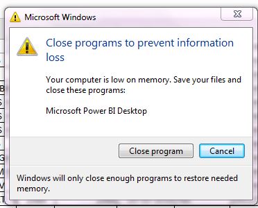 Memory error: Applying query changes in power quer... - Microsoft Fabric Community