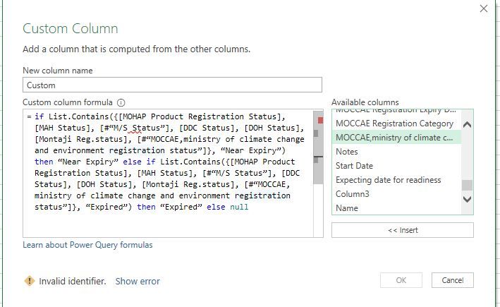 Invalid Identifier Error - Microsoft Fabric Community