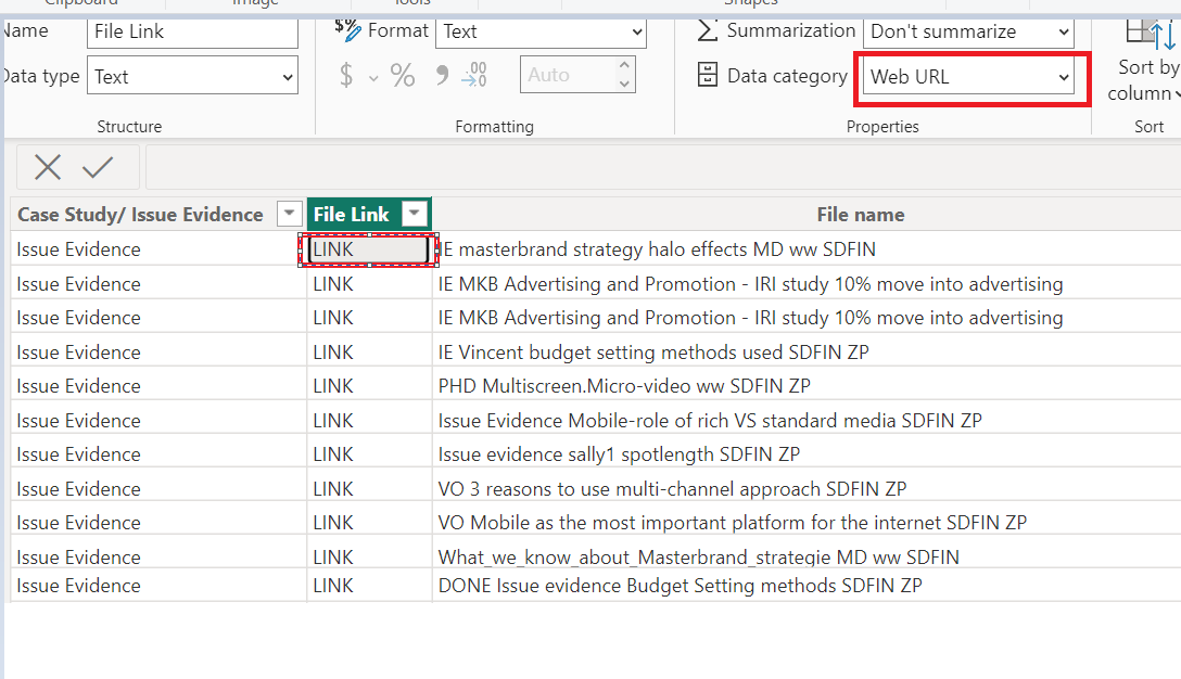 Hyperlink column in Excel but does not get into Po... - Microsoft Fabric Community