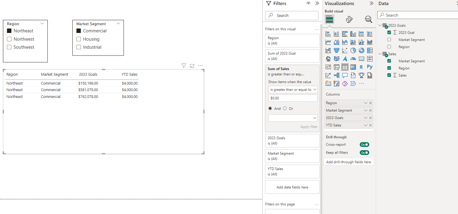 BI Power Filters with two data sets. - Microsoft Fabric Community