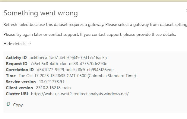 Data Refresh Error - Microsoft Fabric Community