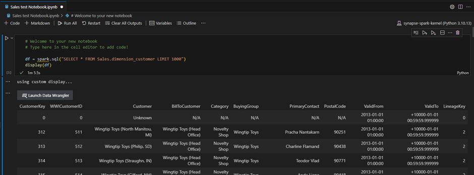 Data Wrangler on VS Code - Microsoft Fabric Community