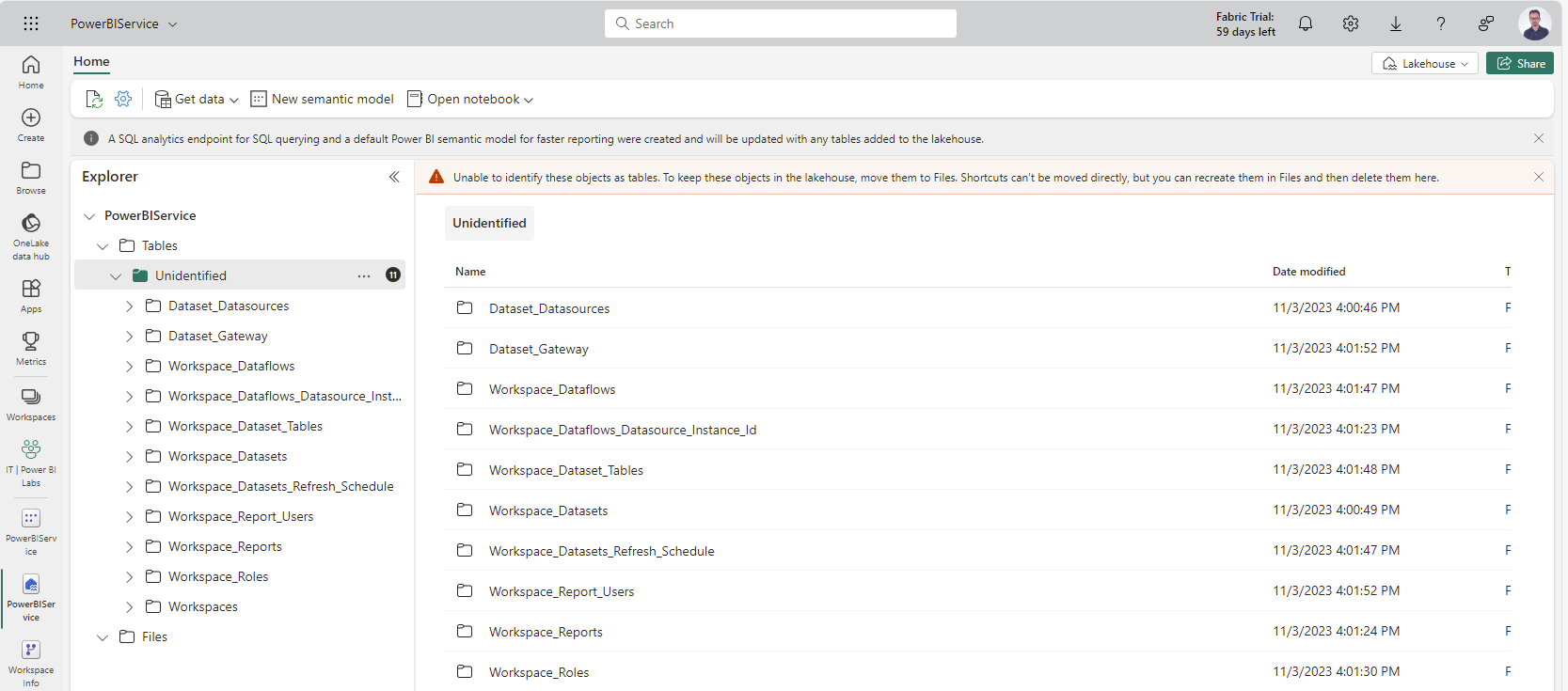 Transient Error message when loading lakehouse wit... - Microsoft ...