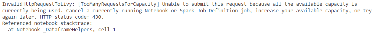 Solved: Error Code 430: Too Many Requests For Capacity - Microsoft ...